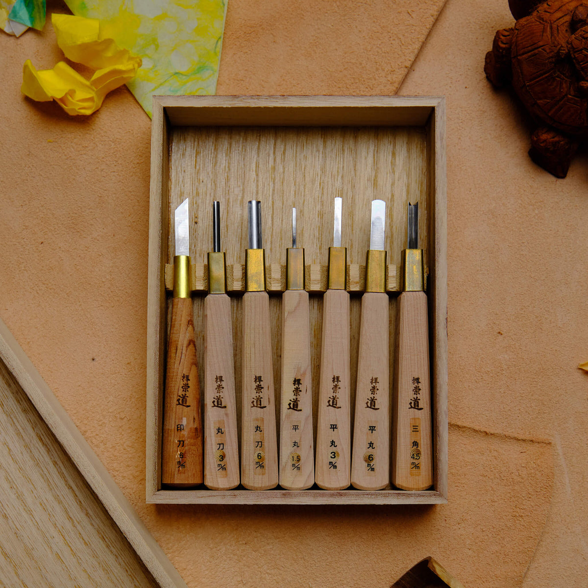 HSS Woodblock Print Chisel 7 Piece Set – Japanese Tools Australia